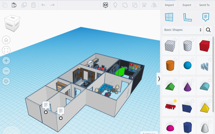 3D design Floor plan for house - Tinkercad