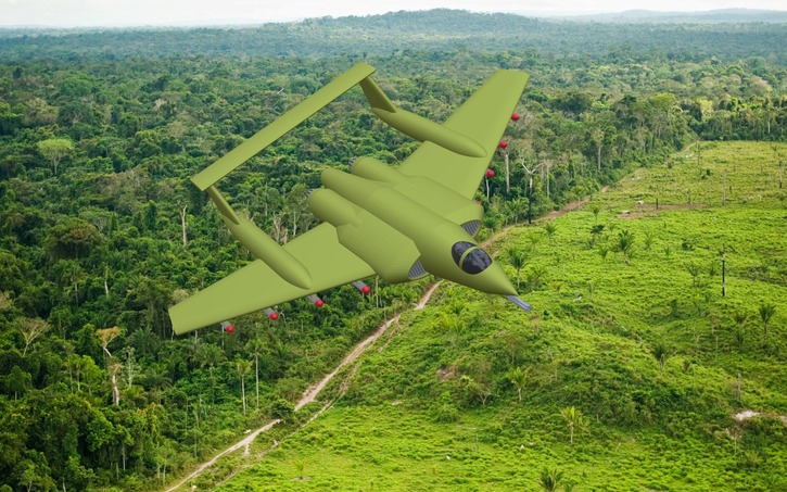 3D design Downburst Ground Attack Fighter - Tinkercad