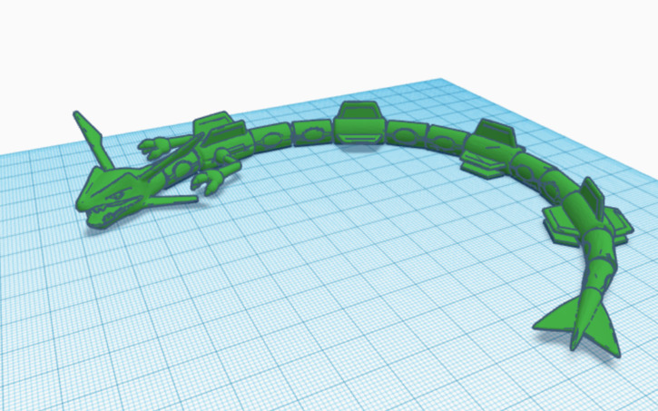 3D design Articulated Rayquaza - Tinkercad
