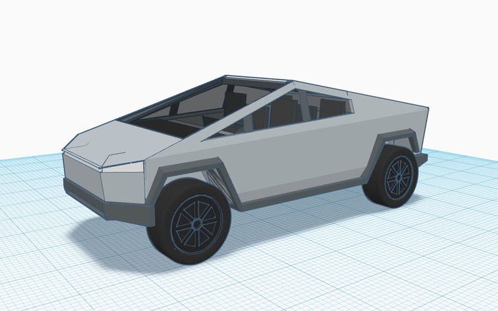 3D design Tesla Cybertruck - Tinkercad