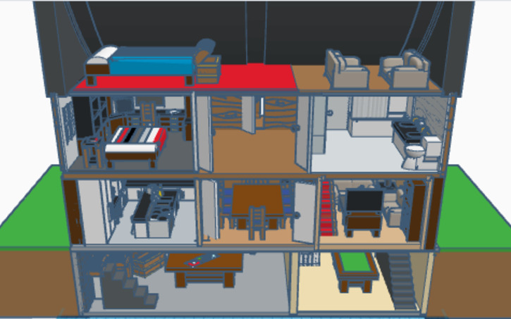 3D design Complete house! - Tinkercad