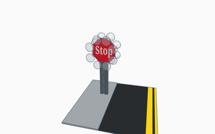 3D design Stop sign model - Tinkercad