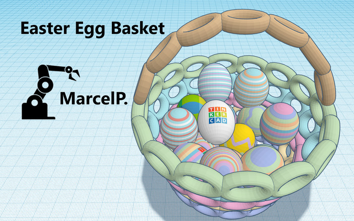 3D design Easter Egg Basket - Tinkercad
