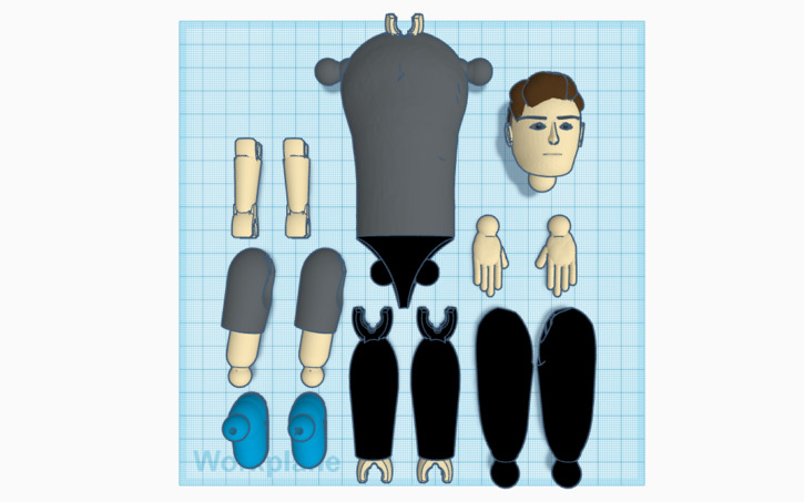 3D design Printable Poseable Figures - Tinkercad