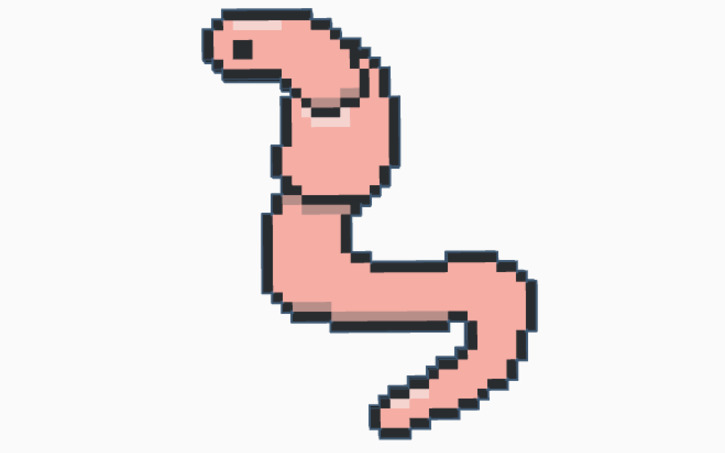 3D design Worm Pixel Art - Tinkercad