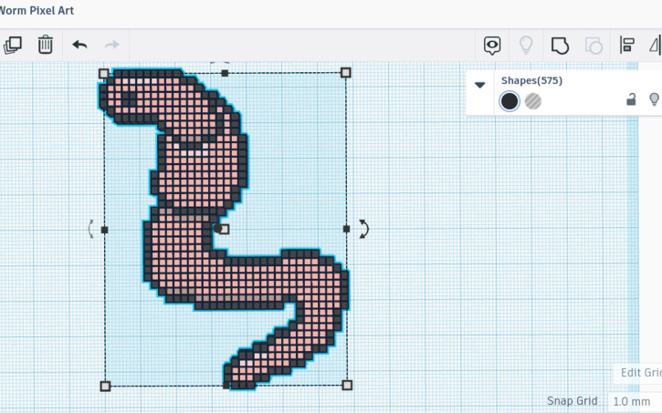 3D design Worm Pixel Art - Tinkercad