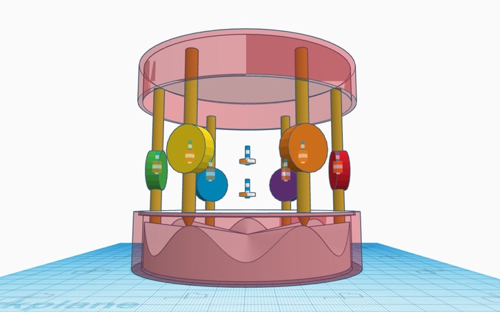 3D design Carousel Mechanism SIM LAB - Tinkercad