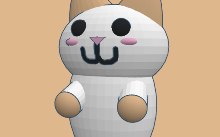 3D design Cute kawaii cat - Tinkercad