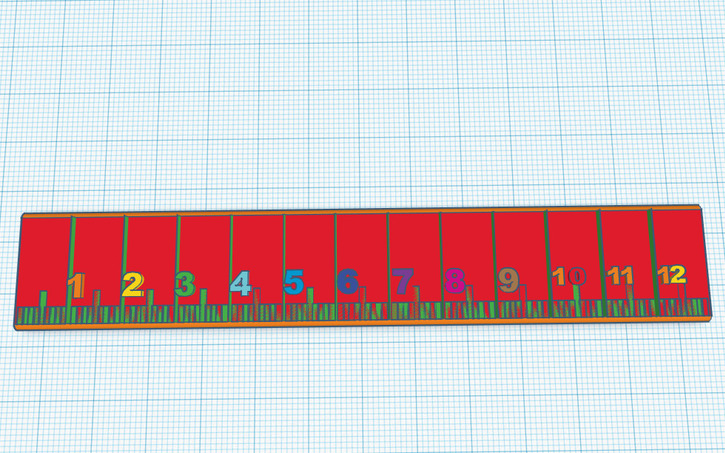 3D design Ruler Expanded - Tinkercad