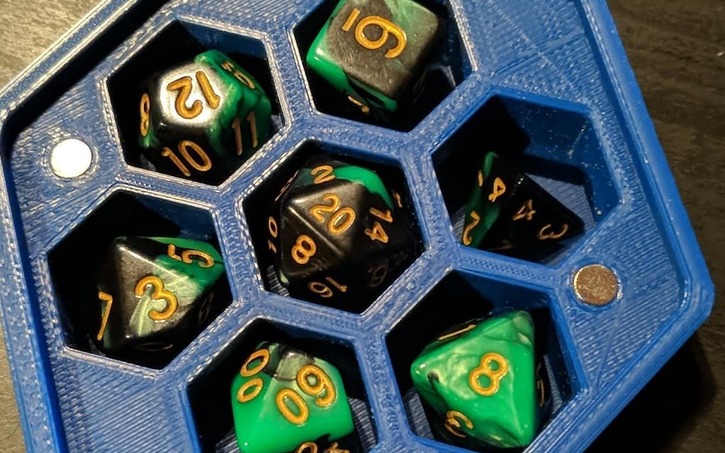 3D design Spencer's Decorated Hexagon Dice Box - Tinkercad