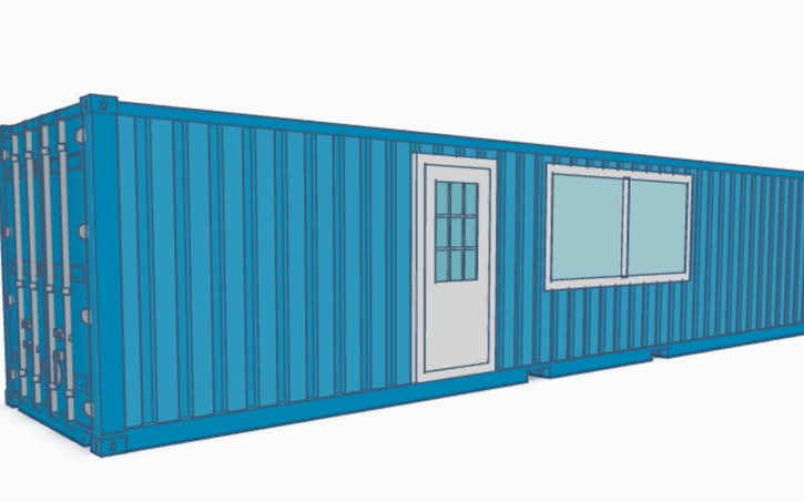 3D design Shipping Container - Intermodal ISO 40 - Tinkercad