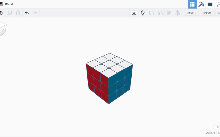 3D design Rubiks Cube - Tinkercad
