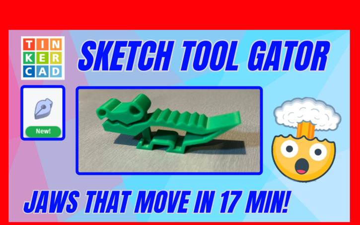 3D design Sketch Tool gator template - Tinkercad