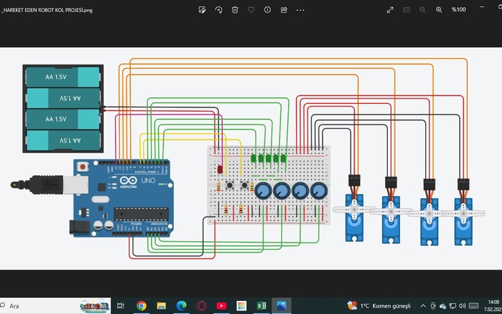 Circuit Design Servo Motor Tinkercad
