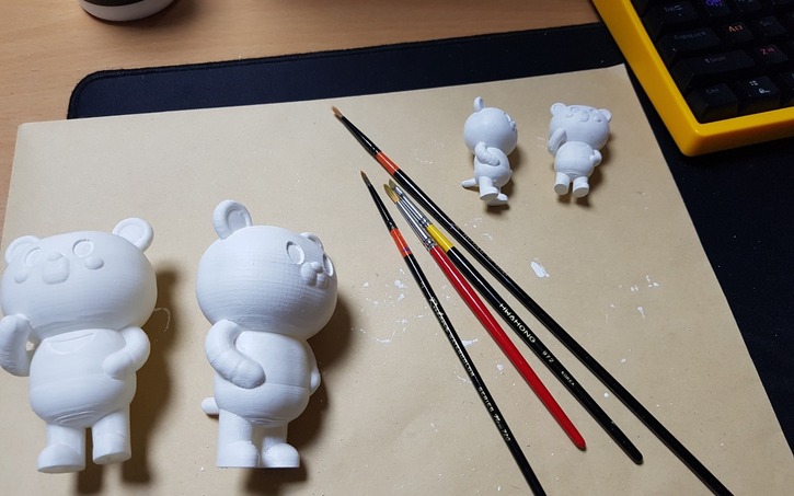 3D design 범이&곰이 Beom-E(white tiger) & Gom-E(asiatic black bear) - Tinkercad