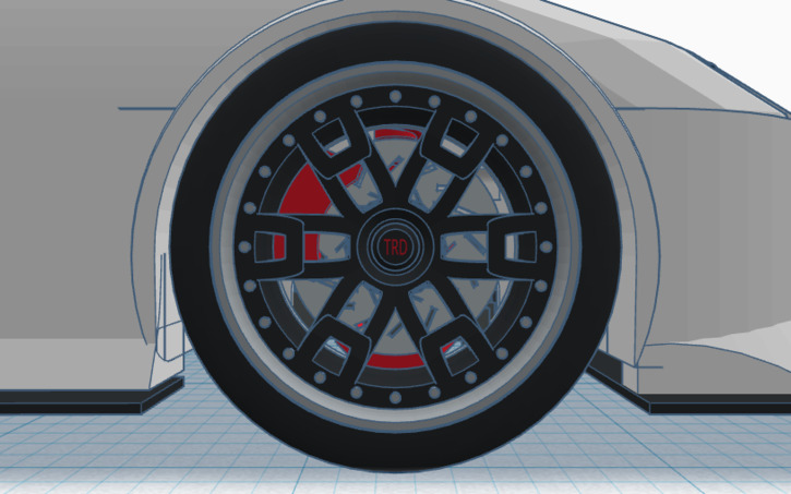 3D design Toyota Racing Development rims - Tinkercad
