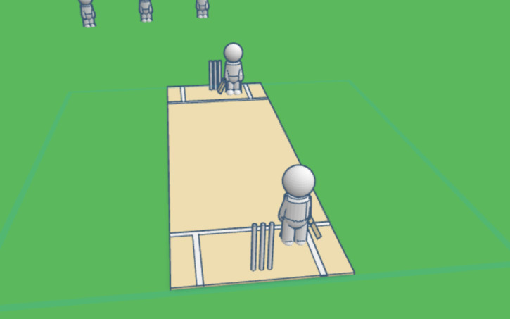 3D design cricket field - Tinkercad