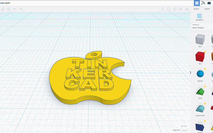 3D design Logo apple - Tinkercad
