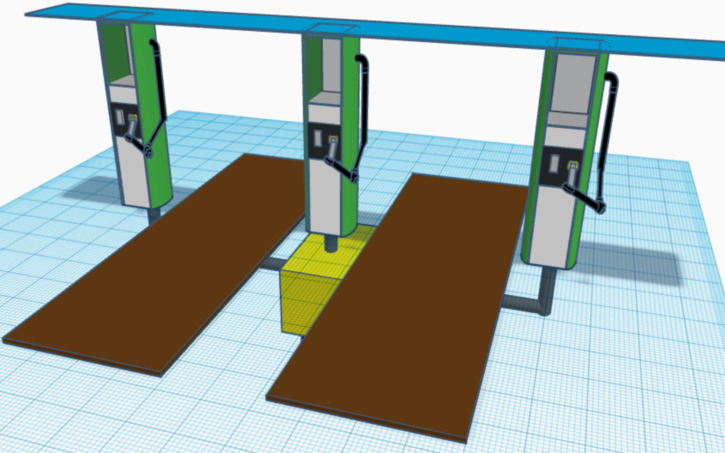 3D design Solar Powered Electric Charging Station - Tinkercad