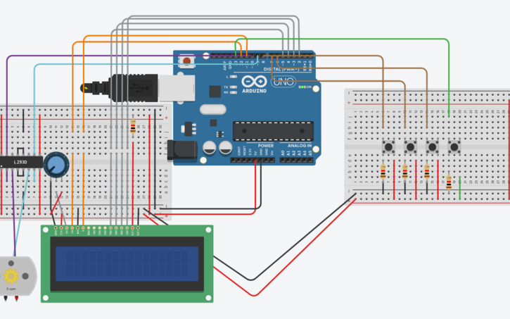 Circuit design Elevator simulation with 4 floors - Tinkercad