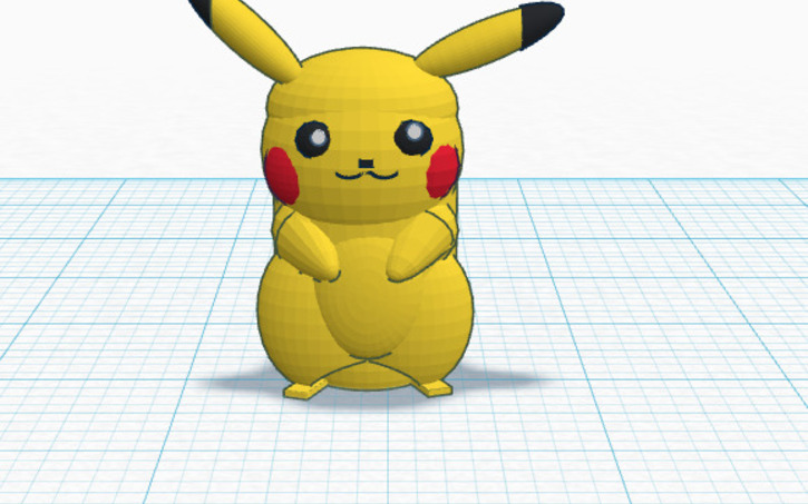 3D design Pikachu - Tinkercad
