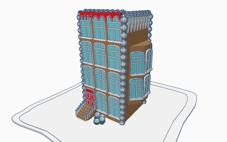 3D design Gingerbread apartment - Tinkercad