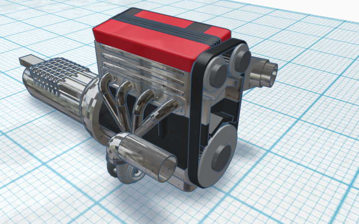 3D design 4-cylinder engine LIKE BEFORE YOU COPY!!!!!!!!!! - Tinkercad