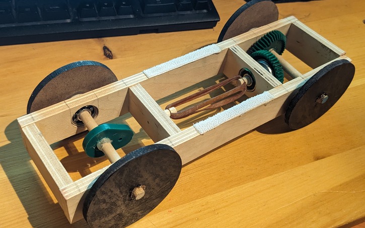 3D design SpeedyBolide (Rubber band powered toy car) - Tinkercad