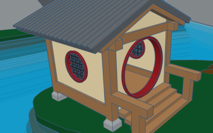 3D design Japanese scene - Tinkercad
