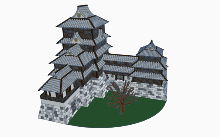 3D design Japanese Fortress - Tinkercad