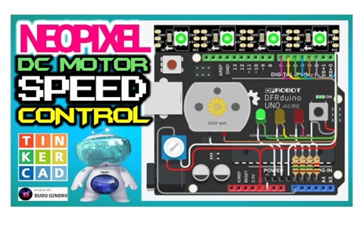 Circuit design NEOPIXEL DC MOTOR SPEED CONTROL - Tinkercad