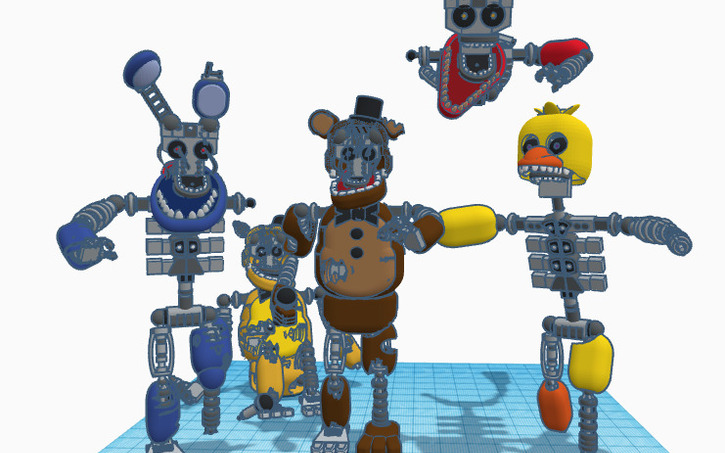 3D design #TinkerTeamUp Broken FNaF - Tinkercad