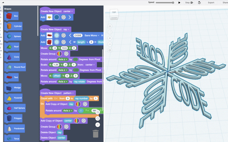 Codeblock Design Patterns Challenge Tinkercad