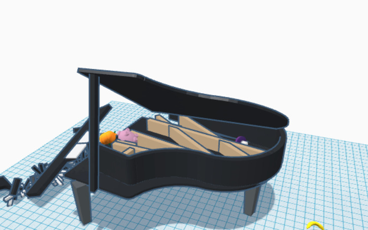 3D design Exploding Piano - SIM LAB - Tinkercad