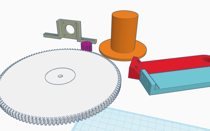 3D design filament winder - Tinkercad