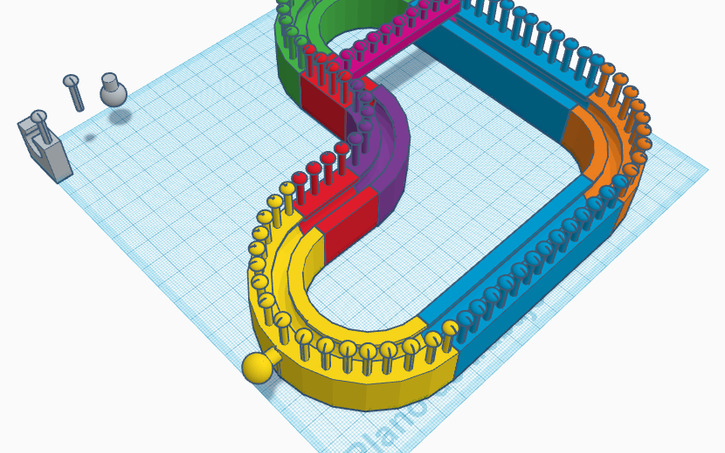 3D design Loom knitting, telar para lana montable/desmontable. - Tinkercad