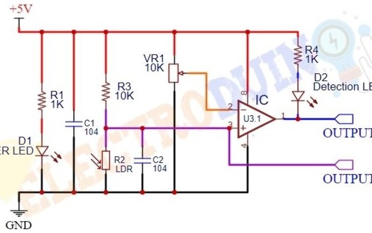 Circuit design LDR Sensor Module -Digital/Analog Output - Tinkercad