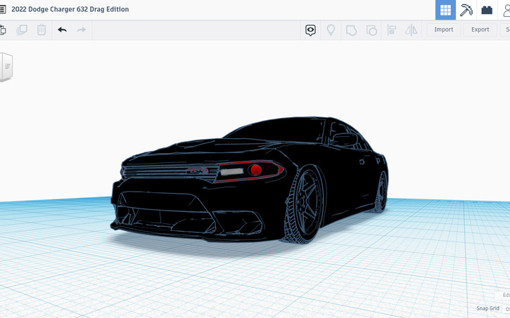 3D design 2022 Dodge Charger 632 Drag Edition - Tinkercad