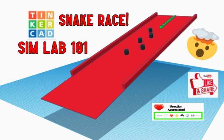 3D design Epic articulated snake Sim Lab project - Tinkercad