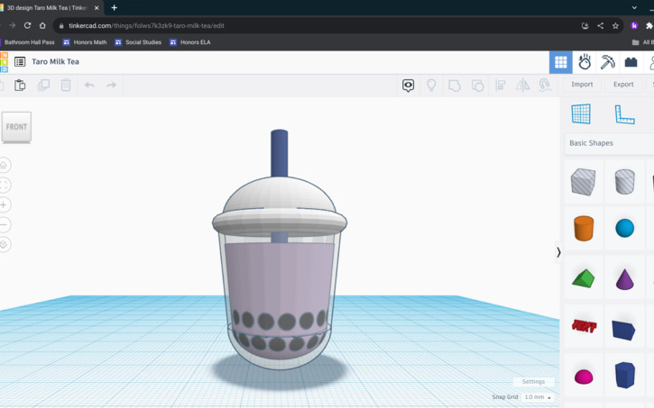 3D design Taro Milk Tea - Tinkercad