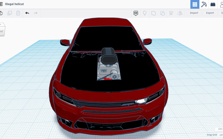 3D design 2023 Charger Hellcat Redeye 454 BBC - Tinkercad