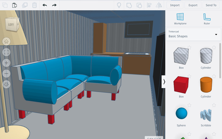 3D design Shipping Container Home (With Interior) - Tinkercad