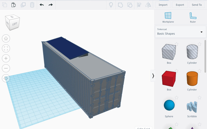 3D design Shipping Container Home (With Interior) - Tinkercad
