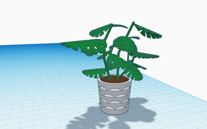 3D design Monstera Deliciosa - Tinkercad