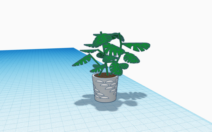 3D design Monstera Deliciosa - Tinkercad