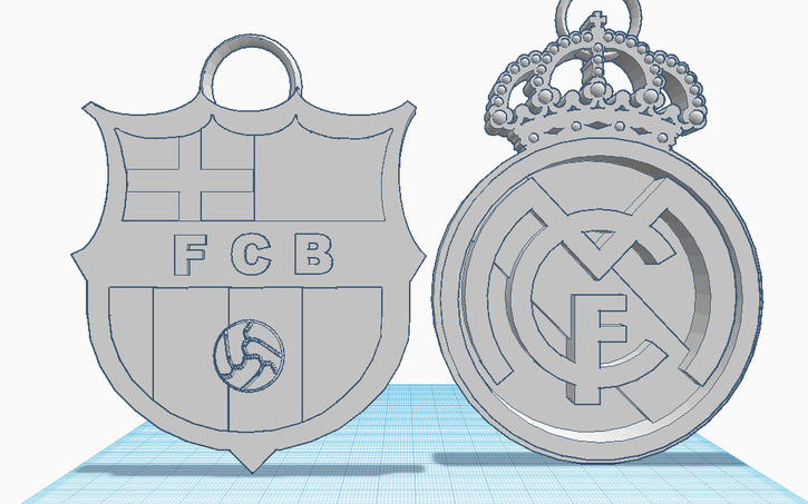 3D design Escudo Real Madrid & barcelona - Tinkercad