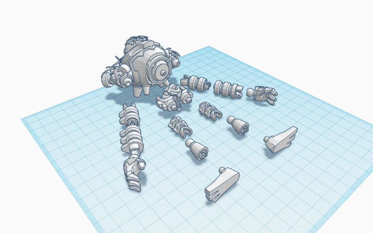 3D design Field Tiller Articulated Figure - Tinkercad