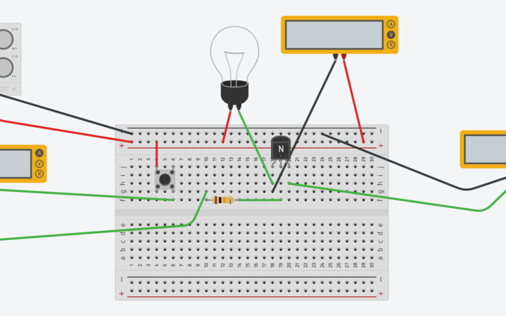 Circuit design Simple Transistor switch - Tinkercad