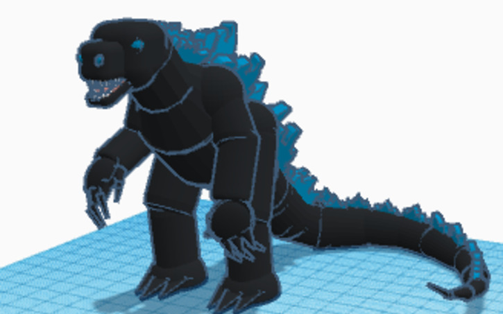 3D design Godzilla (atomic glow) - Tinkercad