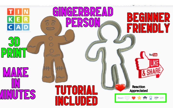 3D design gingerbread person - Tinkercad